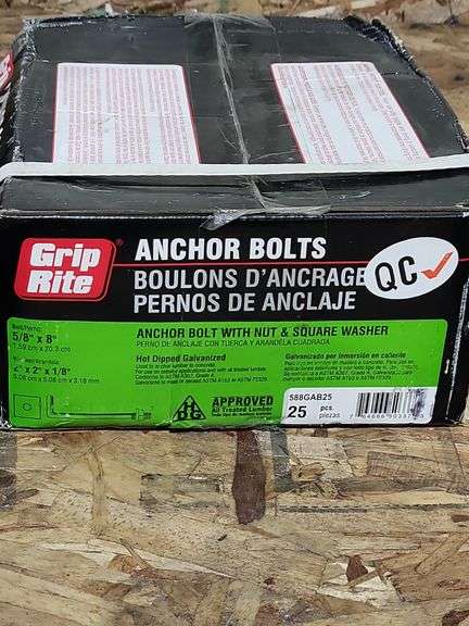 Grip-Rite 5/8-in x 8-in Galvanized Interior/Exterior Anchor Bolt (25 ...