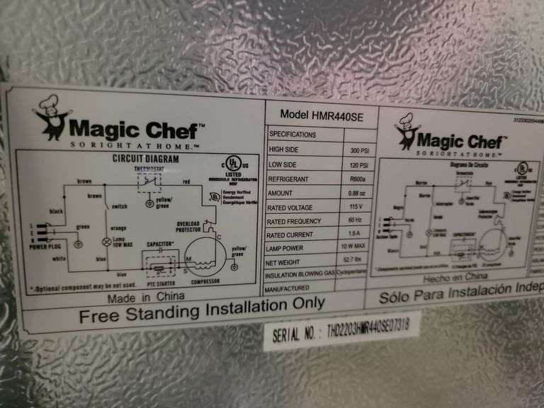 Magic Chef 4.4 cu. ft. Mini Fridge in Stainless Look Model:HMR440SE ...