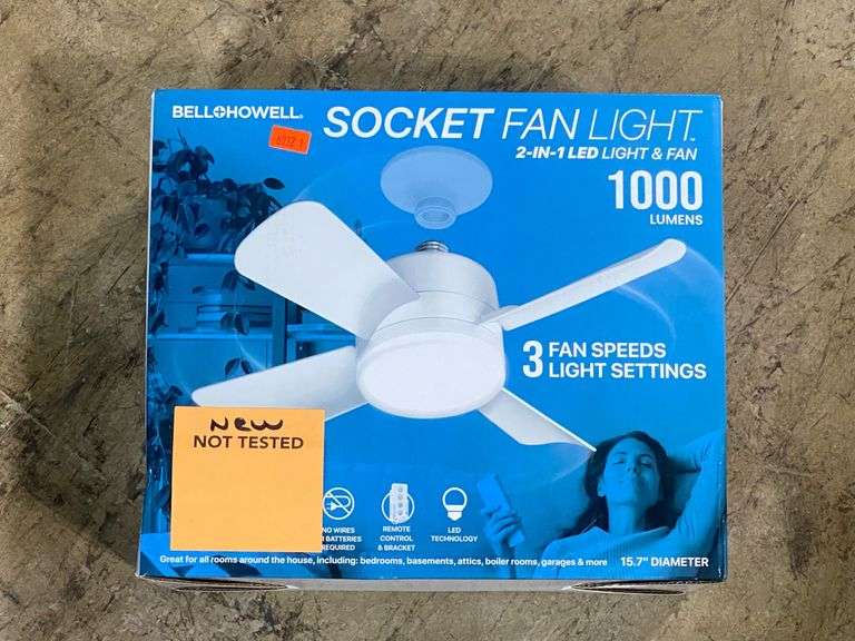 Bell + Howell 15.7 in. Indoor White Ceiling Fan with Remote, LED Light ...