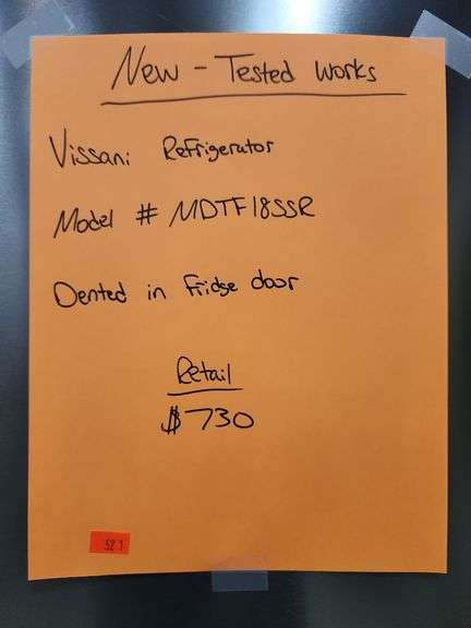 NEW Vissani 18 cu. ft. Top Freezer Refrigerator in Stainless Steel Look ...