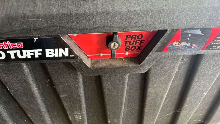 Contico Pro Tuff Bin 22”x36”x20” and contents inc. tools, hammers ...