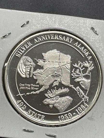 The Seal of the State of Alaska 1 Oz. Silver Round - Metzger Property ...