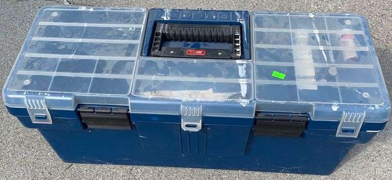 Blue Plastic Tool Box 26”x10”x11” - contents included - Metzger ...