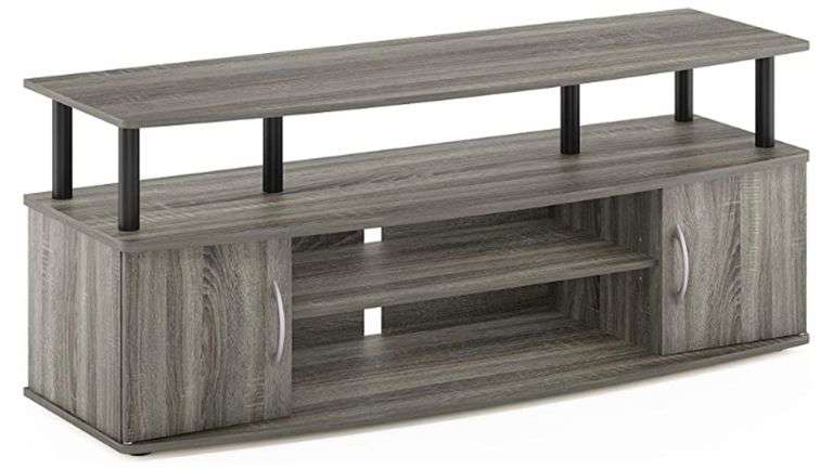 Furinno JAYA 47 in. French Oak Gray Wood TV Stand Fits TVs Up to 50 in ...