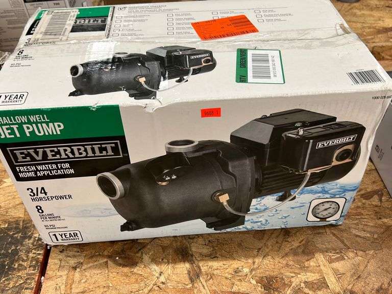 Shallow well jet pump Everbilt fresh water for home application 3-4 hose power - Metzger ...