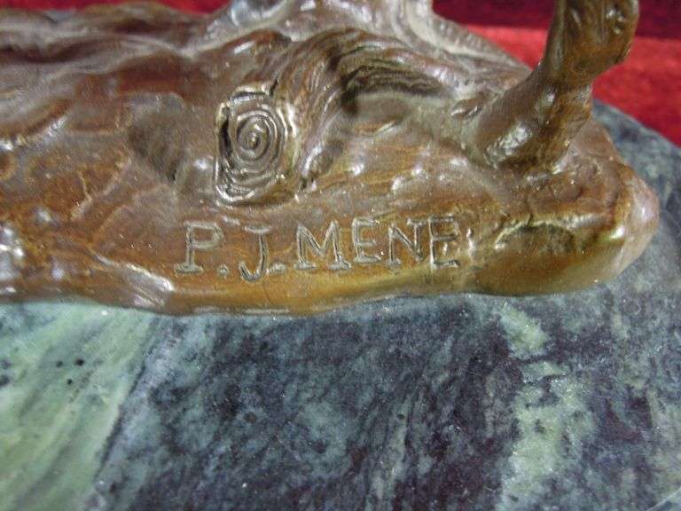 Pierre Jules Mene Stag Bronze Statue, very good condition, 9" tallx10 ...