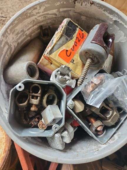 Hardware assortment, belt, conduit fittings, misc. - Metzger Property ...