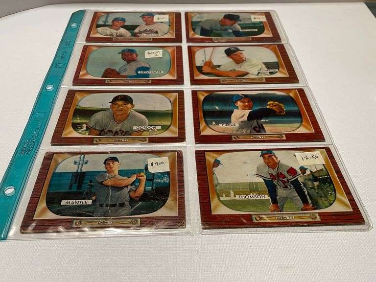 8 - 1955 Bowman “Color TV” Baseball Cards, Including: Mantle, Gordon ...