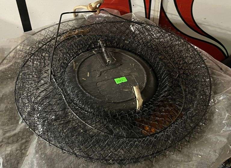 Metal plant stand, fish basket, plastic boat fuel tank, fish cleaning ...