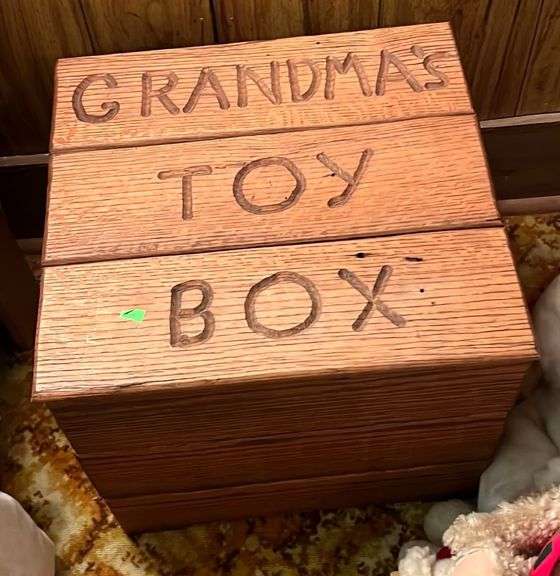 Wood Grandma’s Toy Box with Toy assortment 18”x18”x16.5” - Metzger ...