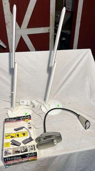 Adjustable lights 30”as shown, clamp on battery operated goose neck ...