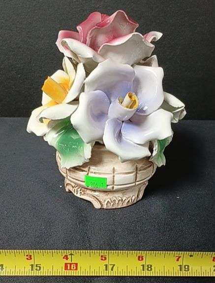 Capodimonte Roses in Basket Porcelain Figurine - Made In Italy - 7 ...
