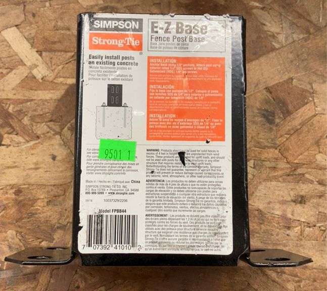 Simpson Strong-Tie E-Z Base Fence Post Base 7”x5.5” - Metzger Property ...