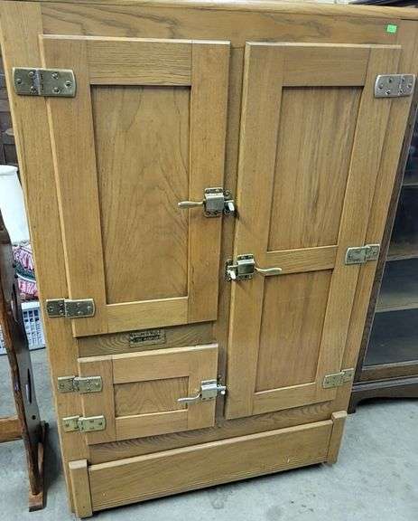 Montgomery Ward & Co Wooden Ice Cabinet, 32" L x 18" W x 50" H ...