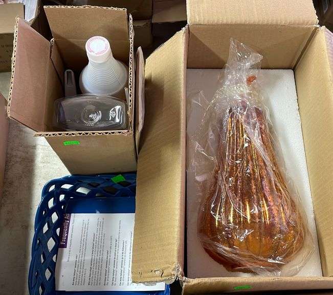 Glass Fall gourd decor piece, ceramic platter, scum blaster cleaner ...