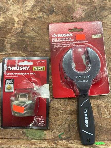 Husky Tube Cutter with Ratcheting Handle & Tub Drain Removal Tool ...