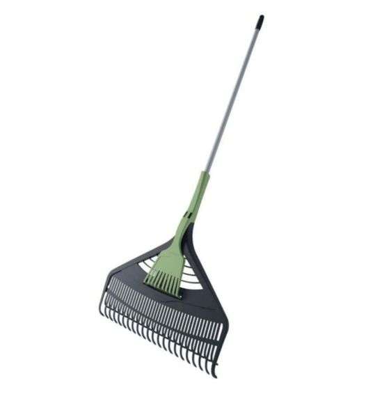 Suncast 26 in. Poly Double Tine Leaf Rake with Detachable Hand Rake ...