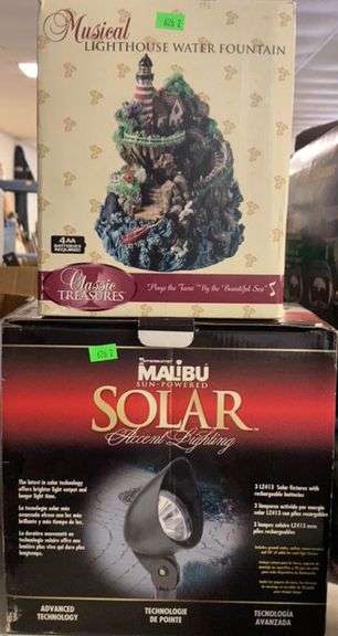 Musical Lighthouse Water Fountain & Solar Accent Lighting - Metzger ...