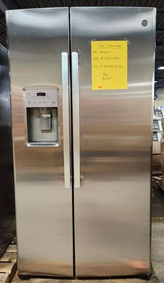 NEW GE - 25.1 Cu. Ft. Side-By-Side Refrigerator with External Ice ...