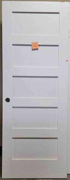Steve & Sons 30 in. x 80 in. 3-Panel Equal Shaker White Primed Solid ...