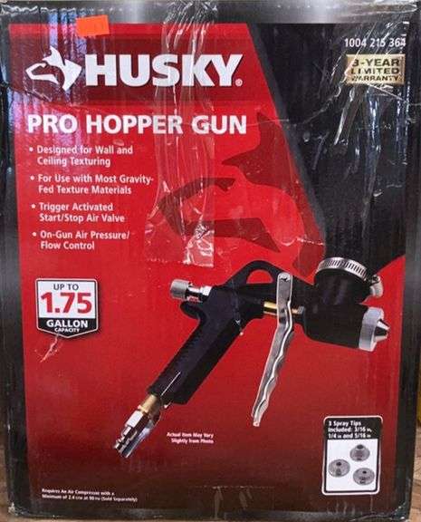 Husky 1.75 Gal. Hopper Gun Texture Sprayer with 3 spray tips - Metzger ...