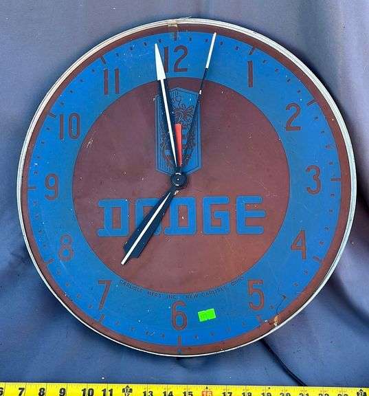 Dodge clock missing front cover by Carlisle mfg 18.5" , aluminum back ...