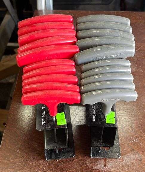 2 Pittsburgh 10 pc T-Handled Hex Key Set 1 set SAE & 1 set Metric ...