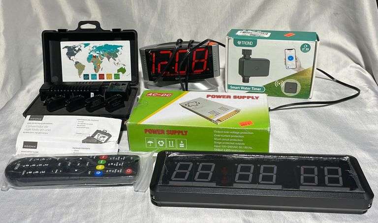 Power supply, all in one travel converter, alarm clock, digital clock ...