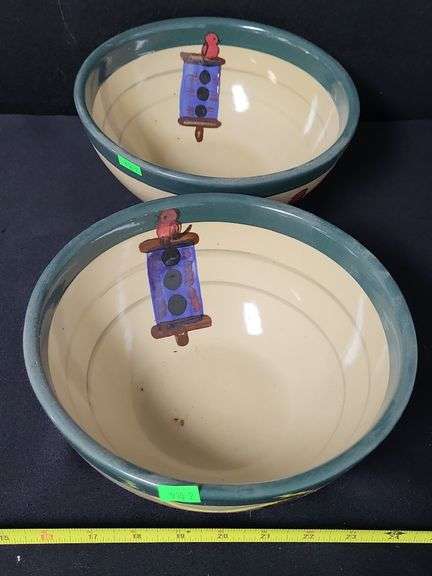 2 Heather Stone Pottery 9" Bowls - Metzger Property Services LLC