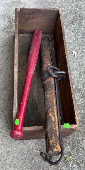 Wooden crate, baseball bat, & single tree - Metzger Property Services LLC