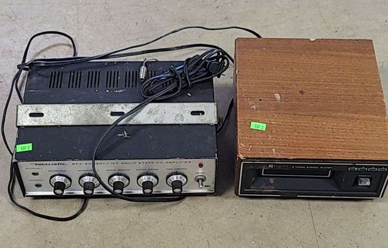 General Electric 8 Track Stereo Player and Realistic MPA-20 20V/12V ...