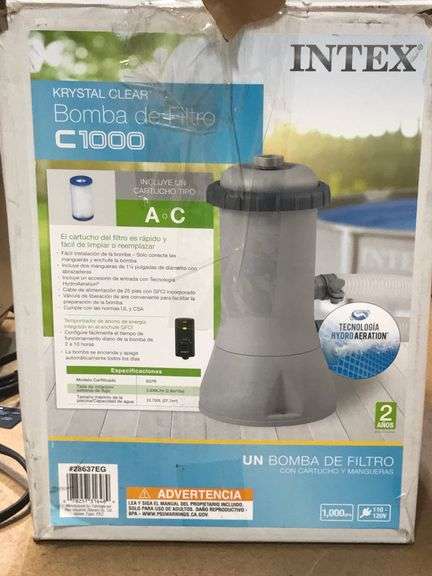 INTEX C1000 Krystal Clear Cartridge Filter Pump for Above Ground Pools ...
