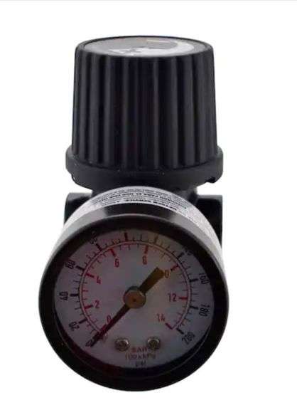 Husky 1/4 in. Black Air-Compressor Regulator with Gauge - Metzger ...