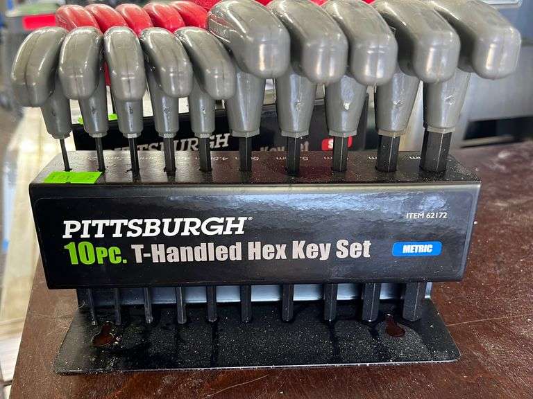 2 Pittsburgh 10 pc T-Handled Hex Key Set 1 set SAE & 1 set Metric ...