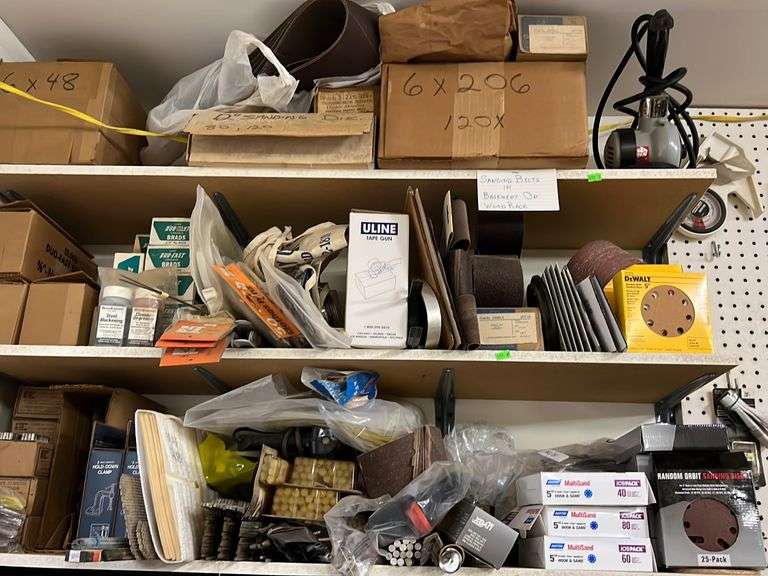 Sand paper, glue gun and sticks, Stanley heat gun, tape gun, hardware ...