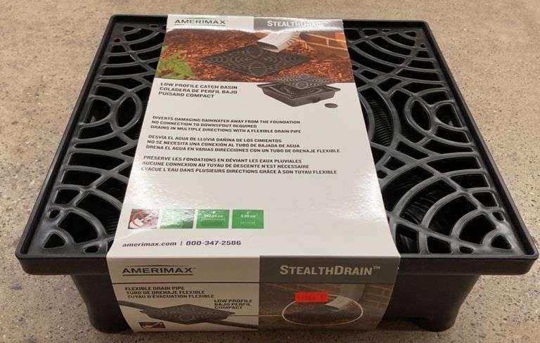 Stealth Drain 12 in. Black Vinyl Catch Basin Downspout Extension Kit ...