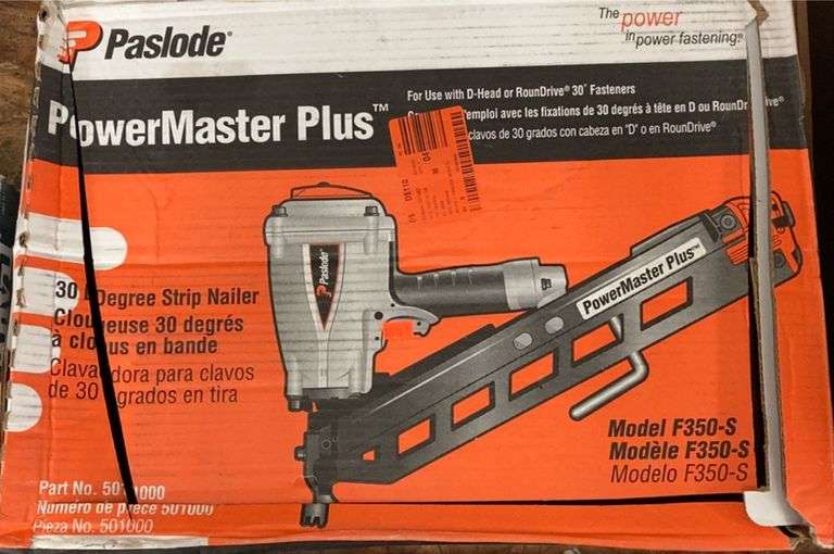 Paslode Pneumatic 3-1/2 in. 30-Degree PowerMaster Plus Clipped-Head Framing Nailer - Metzger ...
