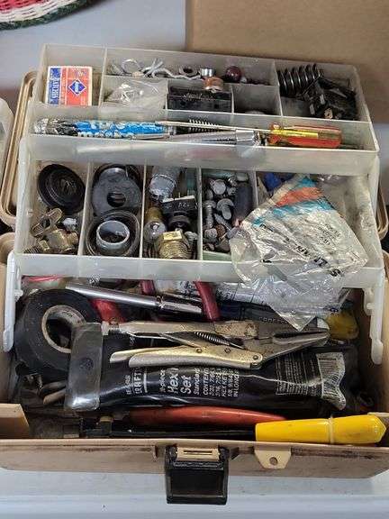 Tan Tool Box, 12" L, Contents Included - Metzger Property Services LLC