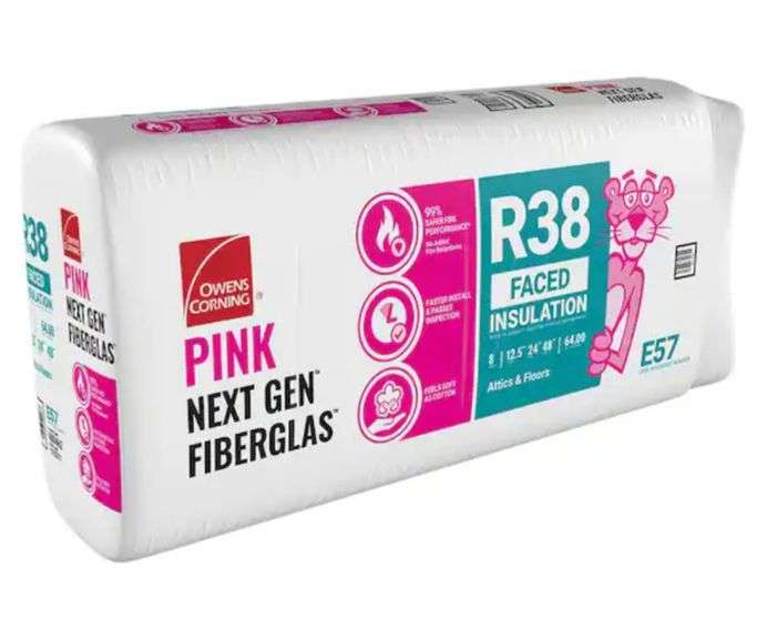 Owens Corning R-38 Faced Fiberglass Insulation Batt 24 in. x 48 in ...