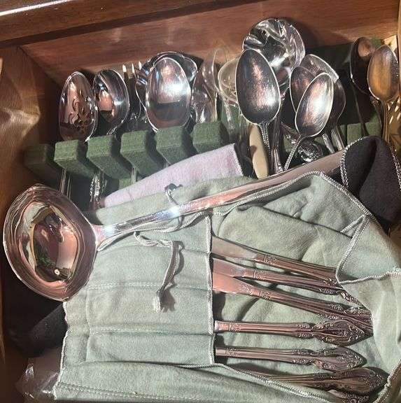 Assorted Silverware including - Oneida Community Serving Utensils ...
