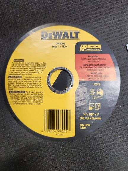 DeWalt Type 1 Cutting Wheel DW8002 10pack - Metzger Property Services, LLC