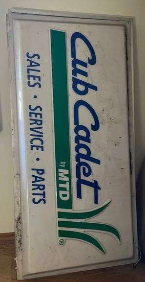 Cub cadet Lighted sign with frame 74x37" double sided - Metzger ...