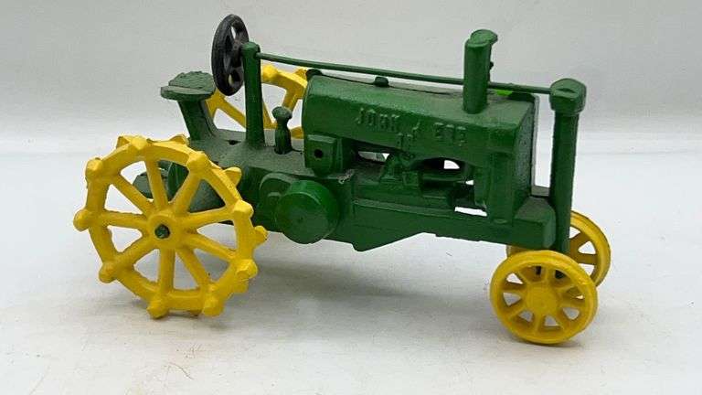 John Deere OP Cast Iron Tractor 8" Long X 4" X 5" Tall Vintage Iron ...