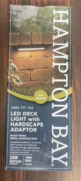 Hampton Bay LED Deck Light with Hardscape Adaptor Black Finish ...