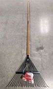 Husky 53 in. Long Wood Handle 22 in. Steel Leaf Rake - Metzger Property ...