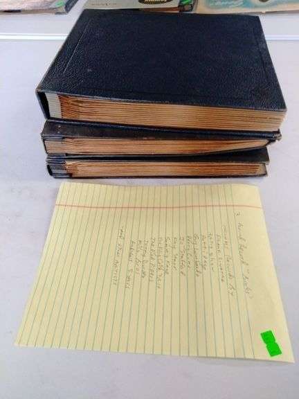 Three bound record books with records inc. Artie Shaw, The Pied Pipers ...