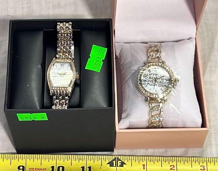 DMQ Diamonique Watch NIB & Watch with Mother of Pearl Face NIB ...