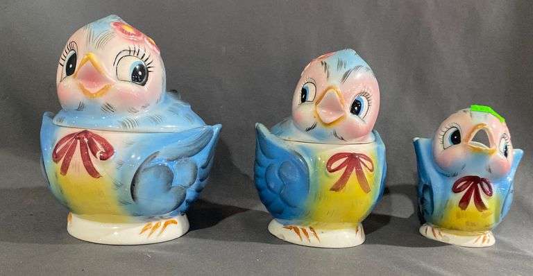 Vintage Lefton Bluebird Set - Creamer 4”, Sugar Bowl 4.5”, Teapot 5 ...