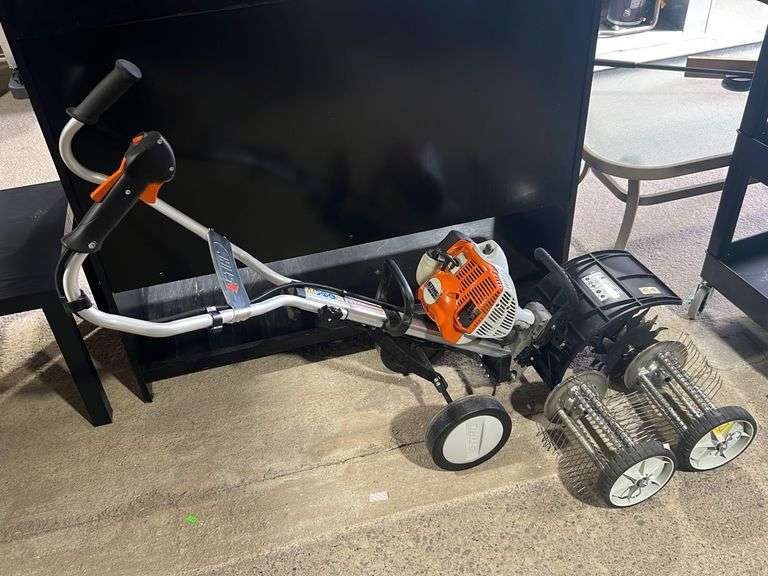 Stihl tiller MM56C , with lawn de thatcher attachments , 9” - Metzger ...