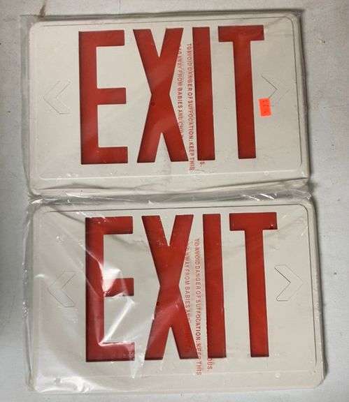 Thermoplastic LED White Emergency Exit Signs, 2 Count - Metzger ...